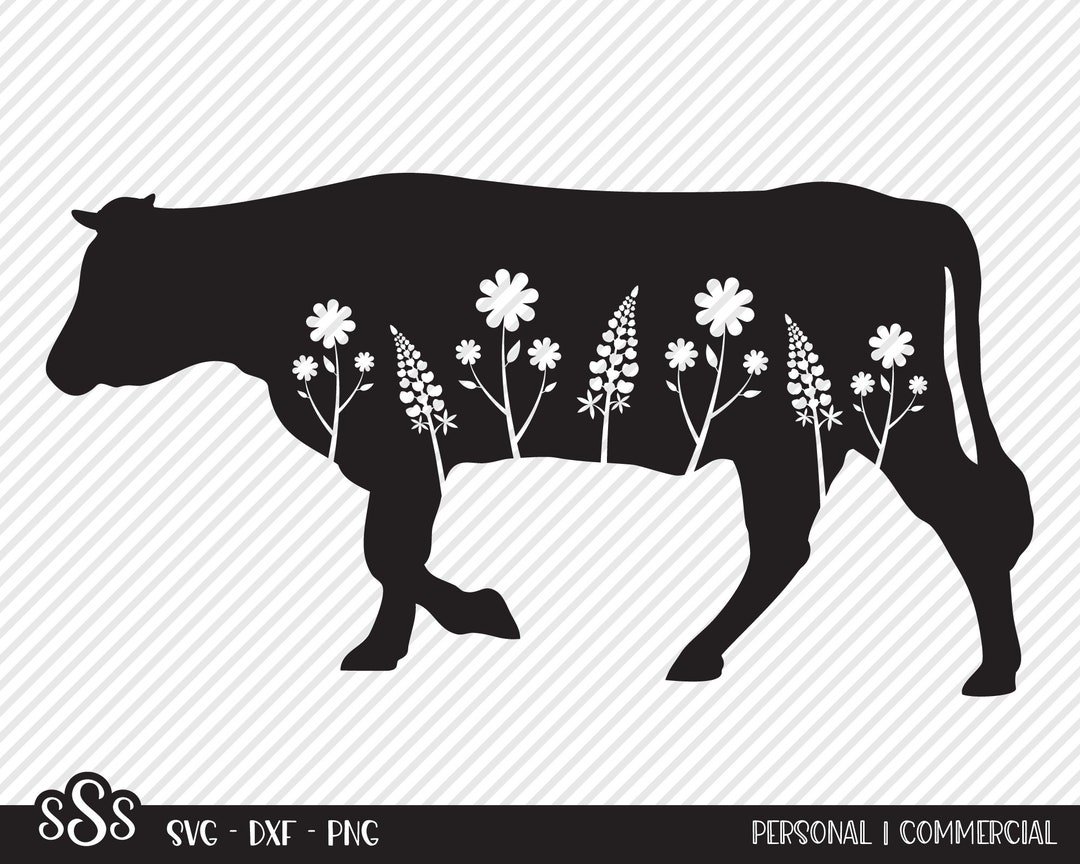 Cow Flowers SVG, Cut File, Country Shirt Design, Cute Heifer, Cow ...