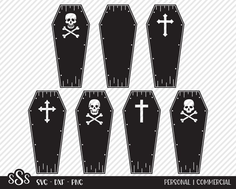 Coffin Bundle SVG, Cut File, Halloween Shirt Design, Graveyard Rip ...