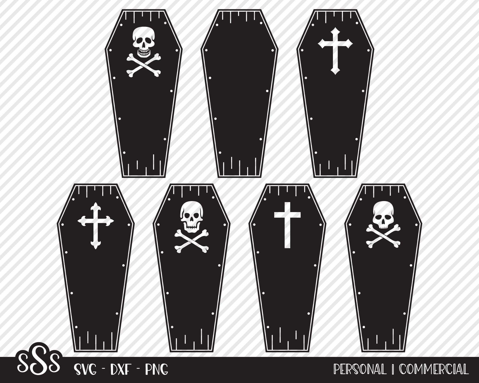 Coffin Bundle SVG, Cut File, Halloween Shirt Design, Graveyard Rip ...