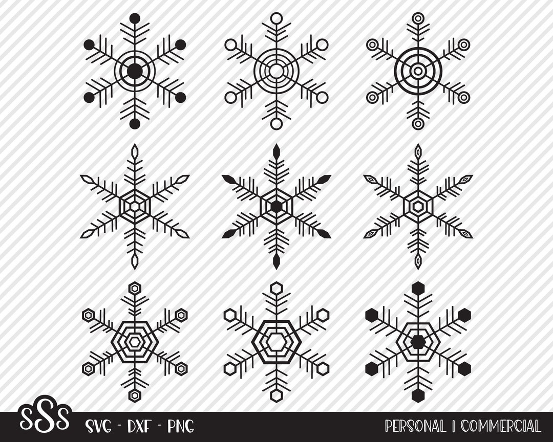 Snowflake Bundle SVG, Cut File, Christmas Shirt Design Assets, Frosty ...