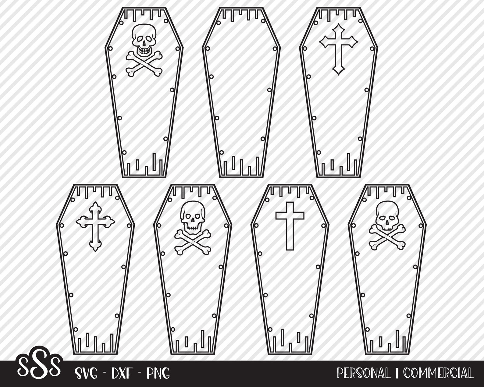 Coffin Bundle SVG, Cut File, Halloween Shirt Design, Graveyard Rip ...