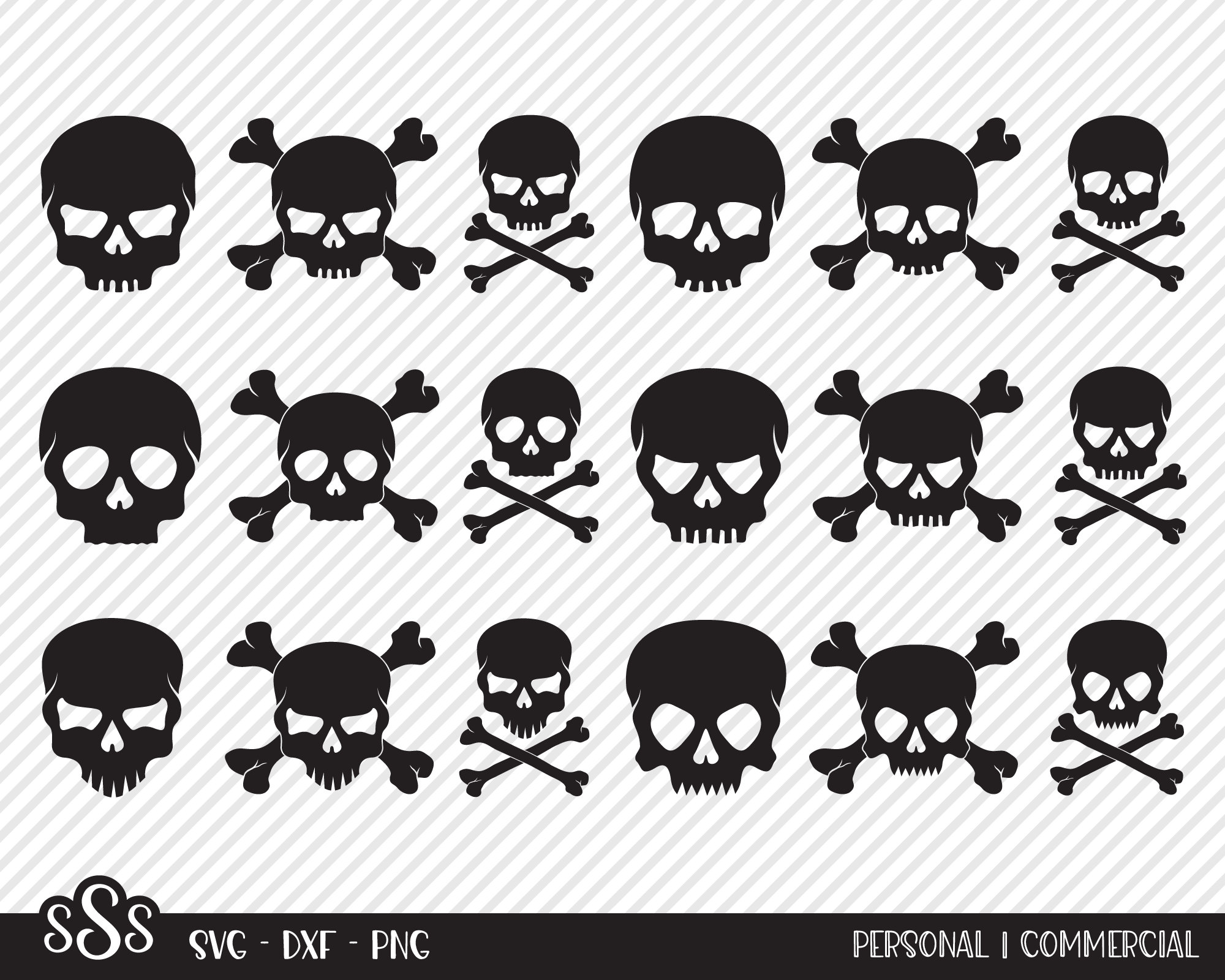 Skull Bundle SVG, Cut File, Halloween Skeleton Skulls Shirt Design ...