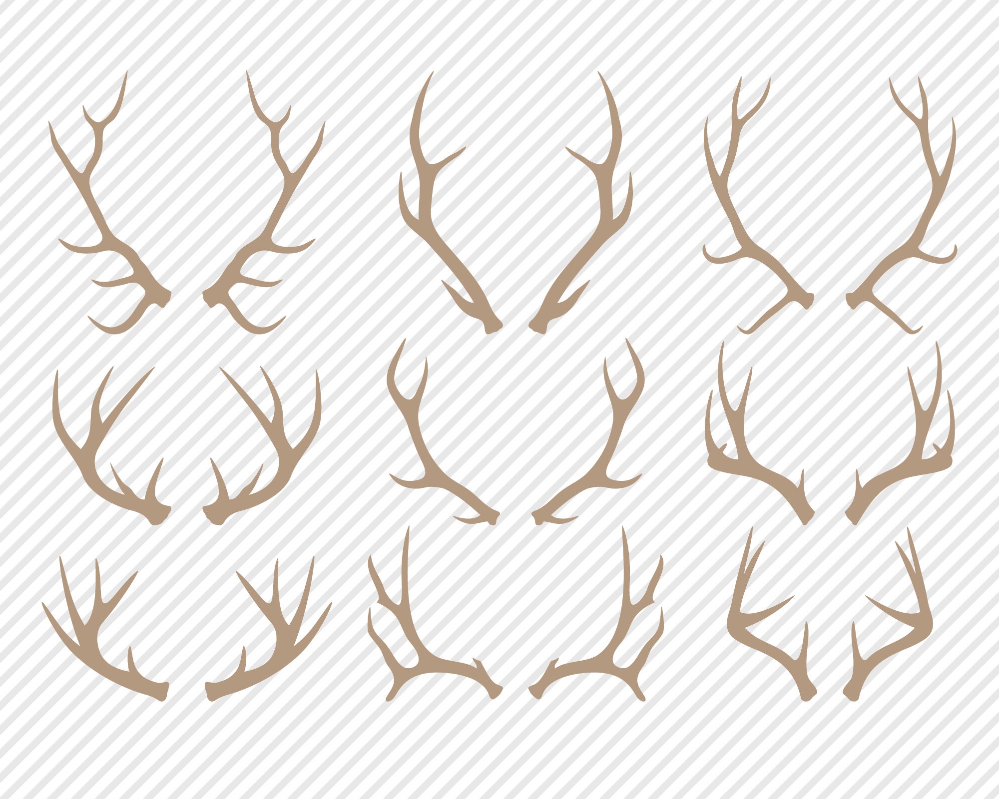 Antler Bundle SVG, Cut File, Outdoor Shirt Design Assets, White Tail ...