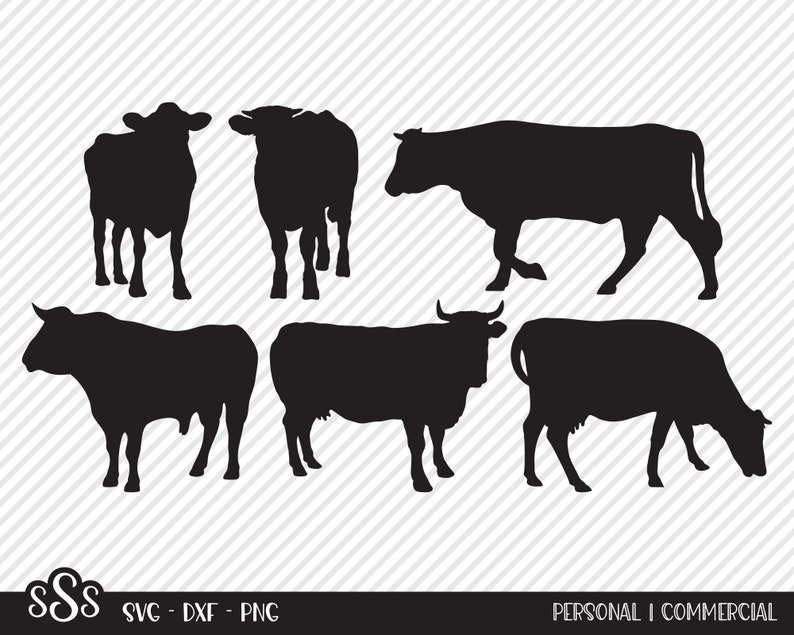Cattle Bundle SVG, Cut File, Country Shirt Design Assets, Bull, Heifer ...