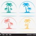 Sunset Bundle SVG, Cut File, Summer Sun, Palm Tree, Sunshine, Ocean ...