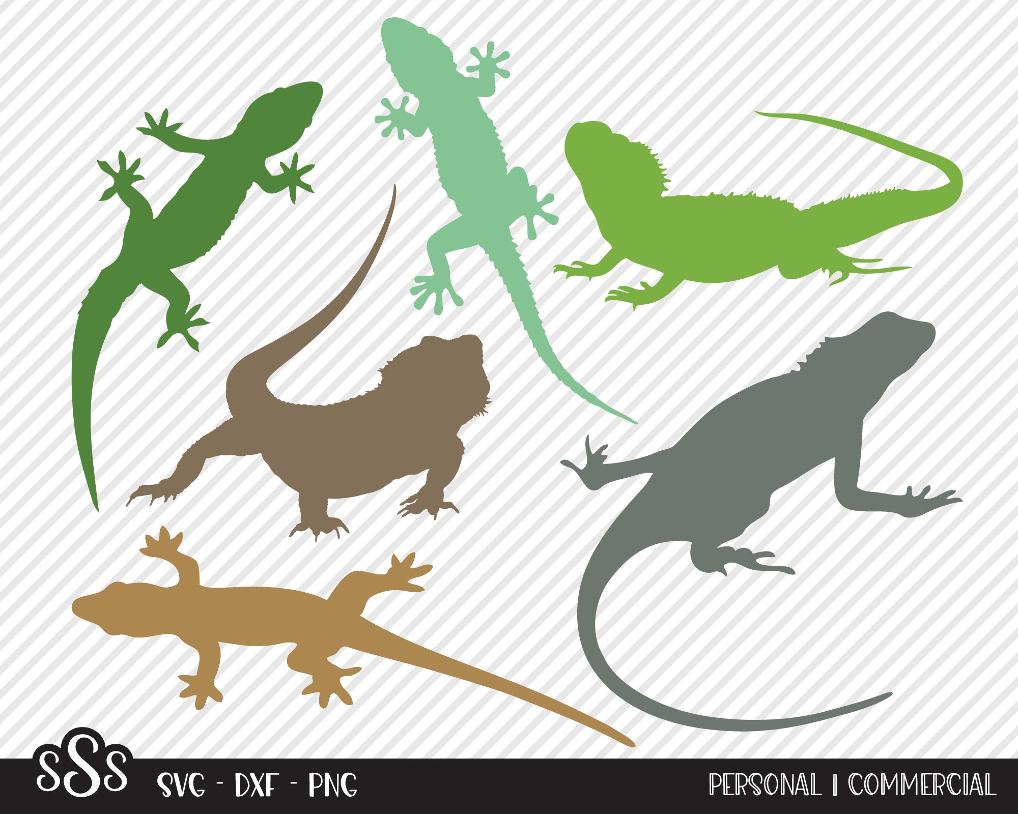 Lizard Bundle SVG, Cut File, Reptile Shirt Design, Forest Reptiles ...