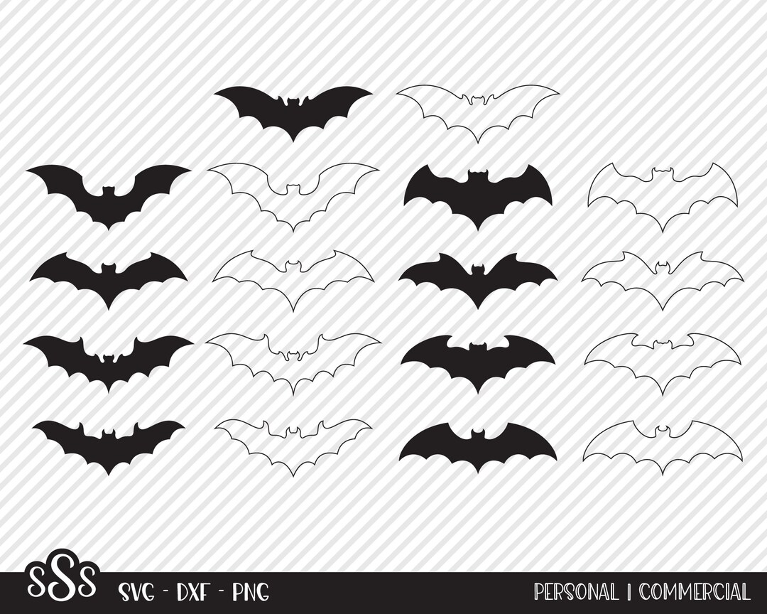Vampire Bat Bundle SVG, Cut File, Halloween Shirt Design Assets, Spooky ...