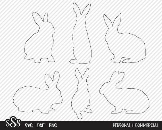 Bunny Rabbit Outline Bundle SVG Cut File Woodland Shirt - Etsy