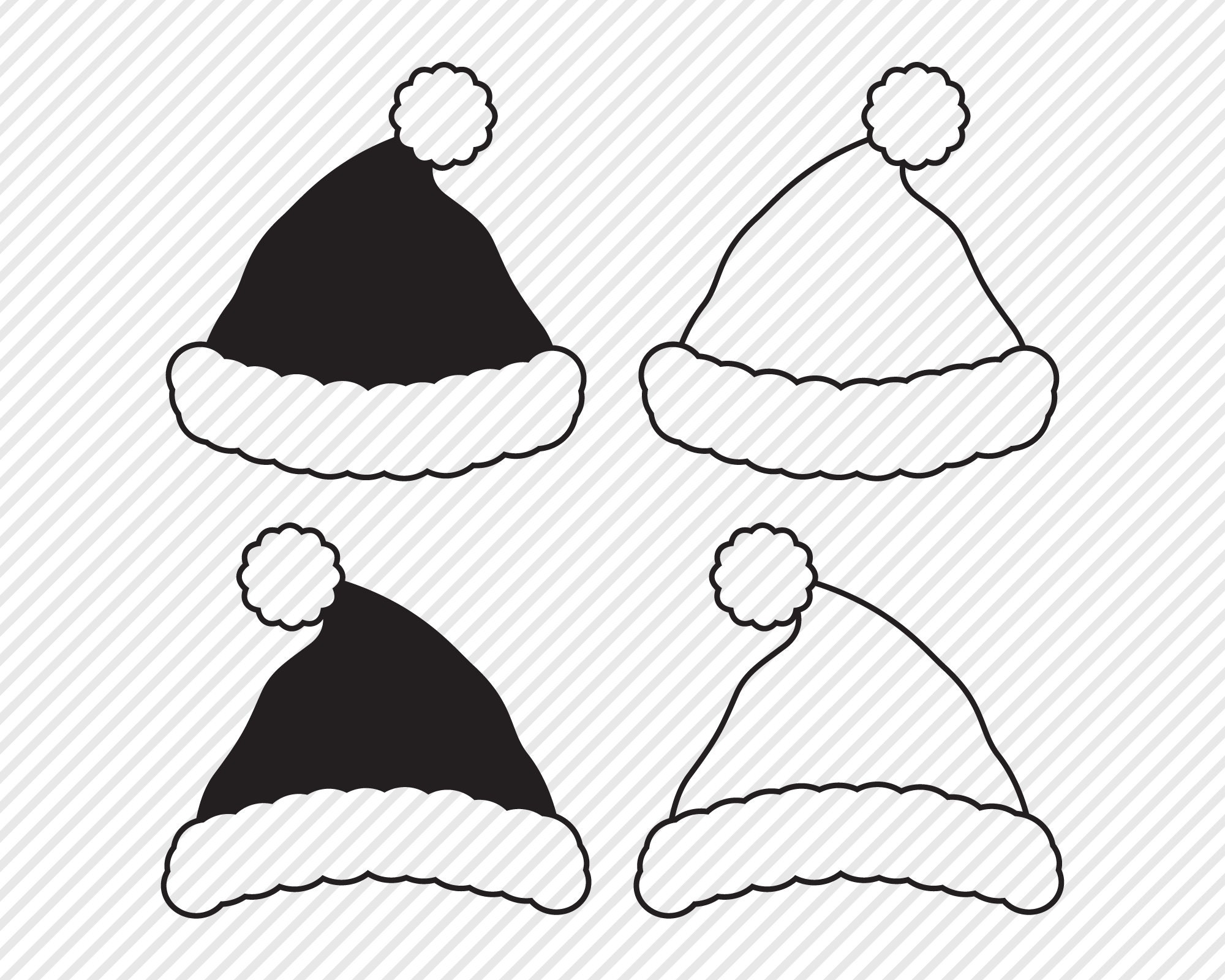 Christmas Bundle SVG, Cut File, Holiday Shirt Design Assets, Santa Hat ...