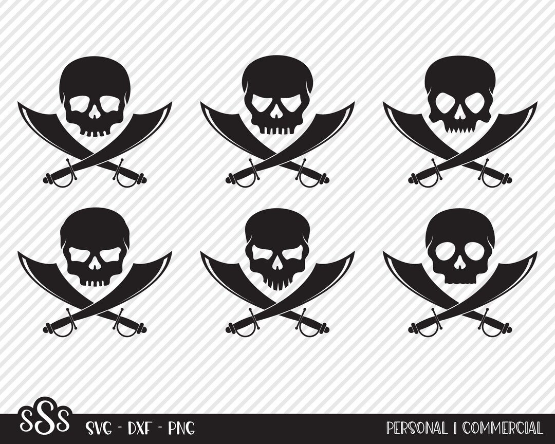 Skull & Crossed Swords Bundle SVG, Cut File, Summer Shirt Design ...