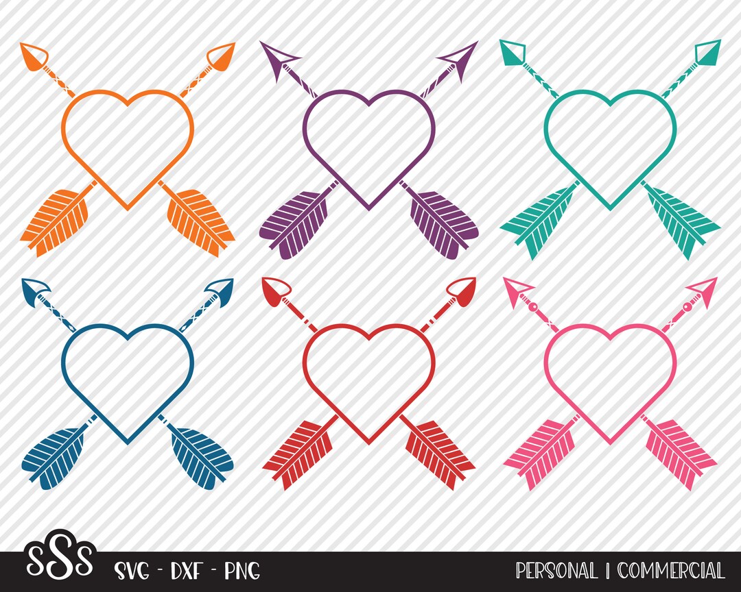 Tribal Heart Arrow Bundle SVG, Cut Files, Camping Shirt Design, Hippie ...