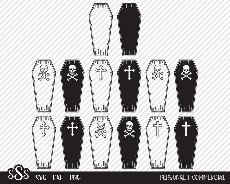 Coffin Bundle SVG, Cut File, Halloween Shirt Design, Graveyard Rip ...