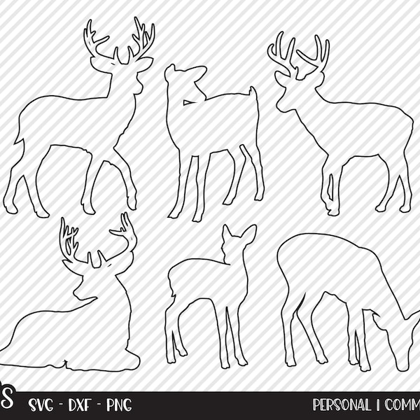 Deer Outline - Etsy