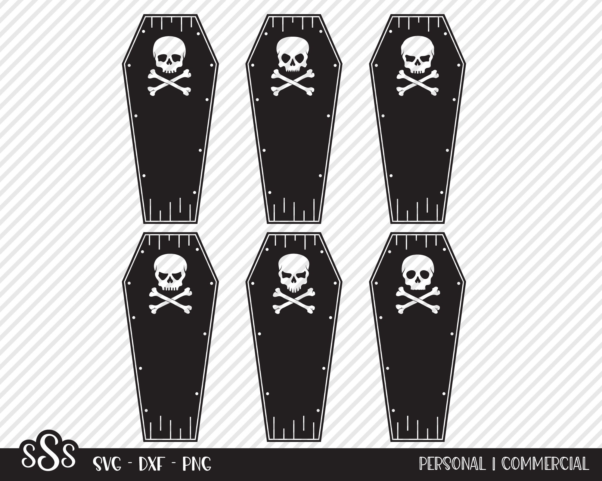 Coffin Bundle SVG Cut File Halloween Shirt Design Graveyard - Etsy
