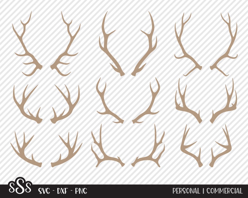 Antler Bundle SVG, Cut File, Outdoor Shirt Design Assets, White Tail ...