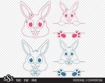 Easter Bunny Bundle SVG, Cut Files, Holiday Shirt Design, Rabbit Ears ...