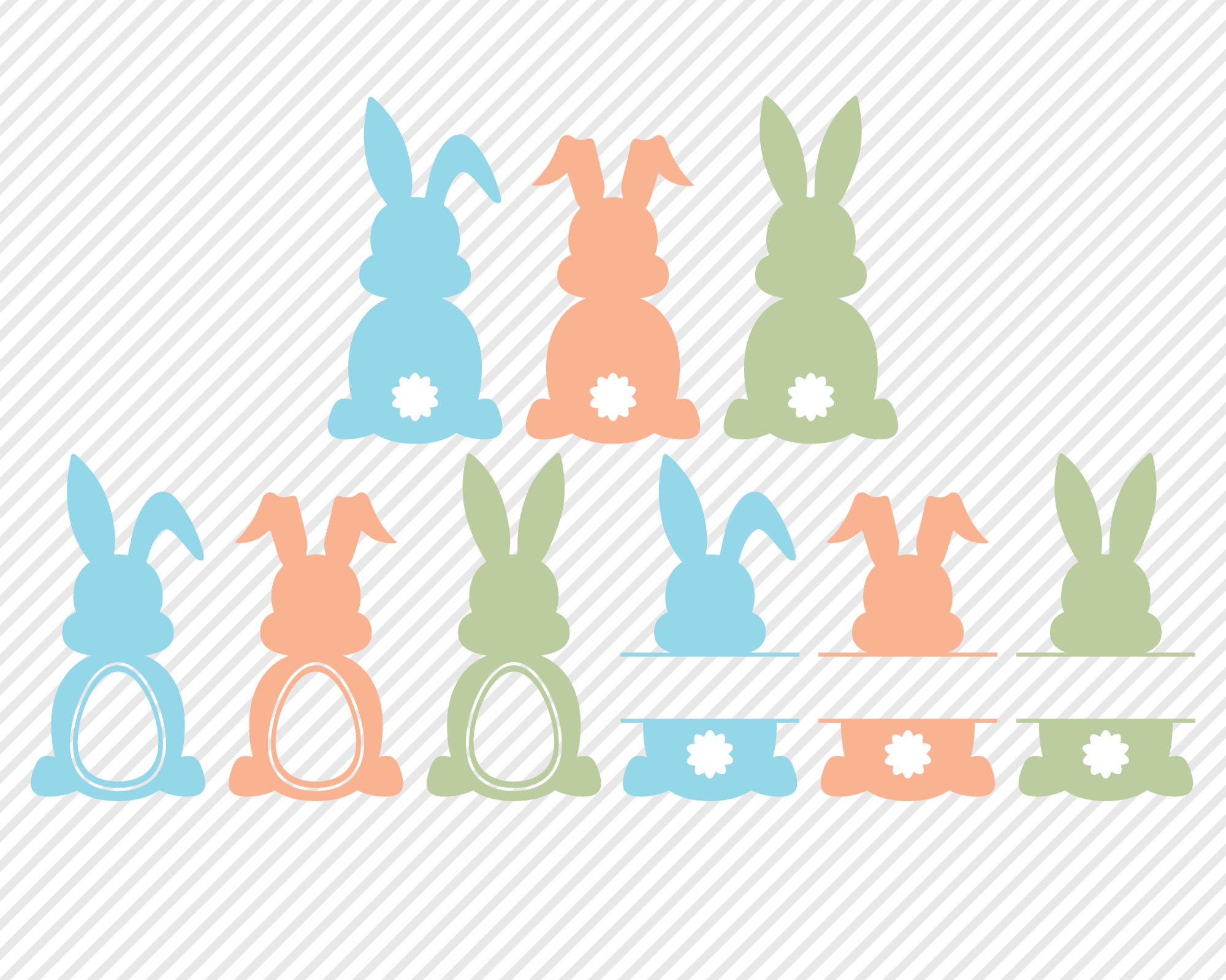Easter Bunny Bundle SVG, Cut Files, Holiday Shirt Design, Rabbit Ears ...