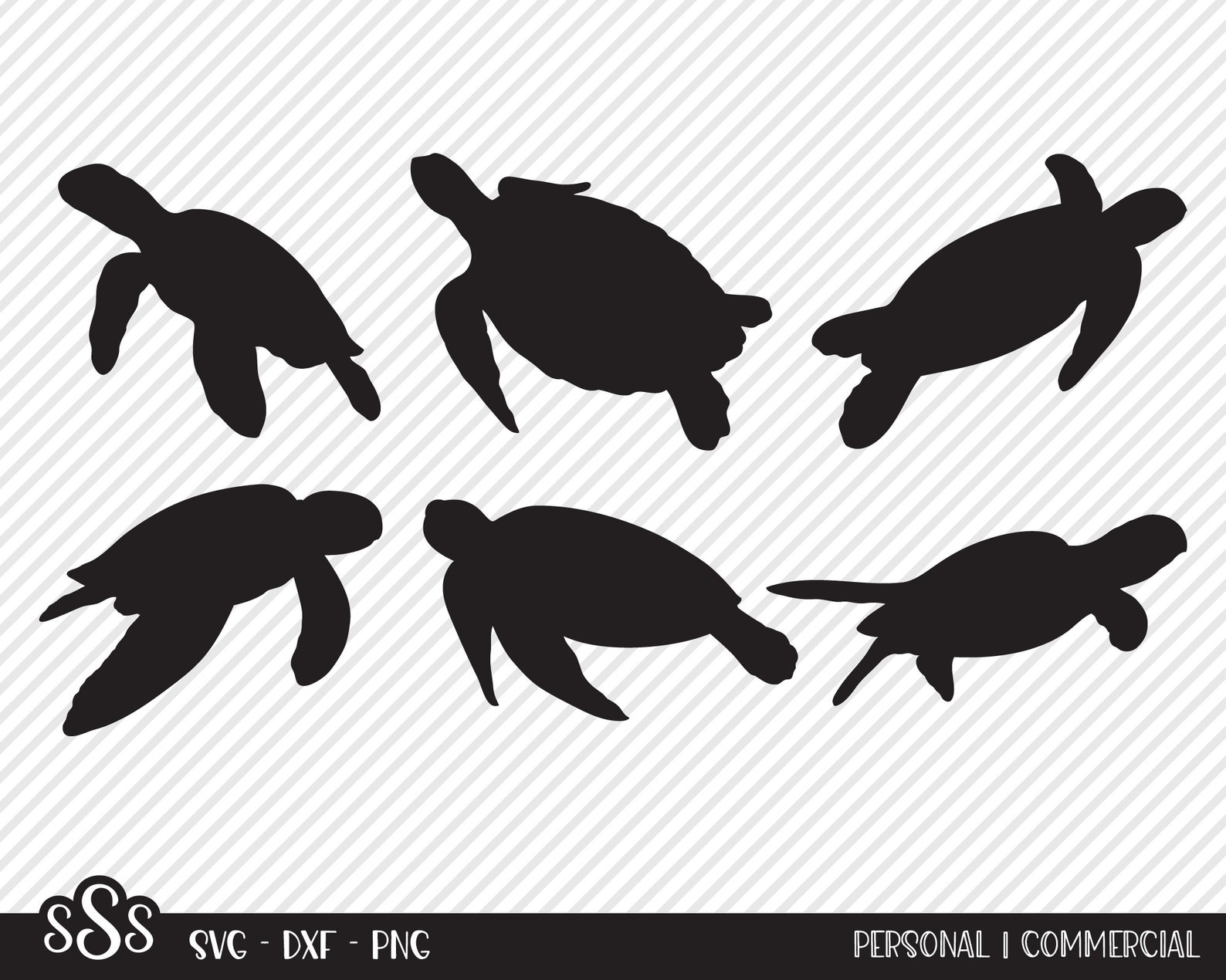 Sea Turtle Bundle SVG, Cut File, Outdoor Shirt Design, Fun Marine Life ...