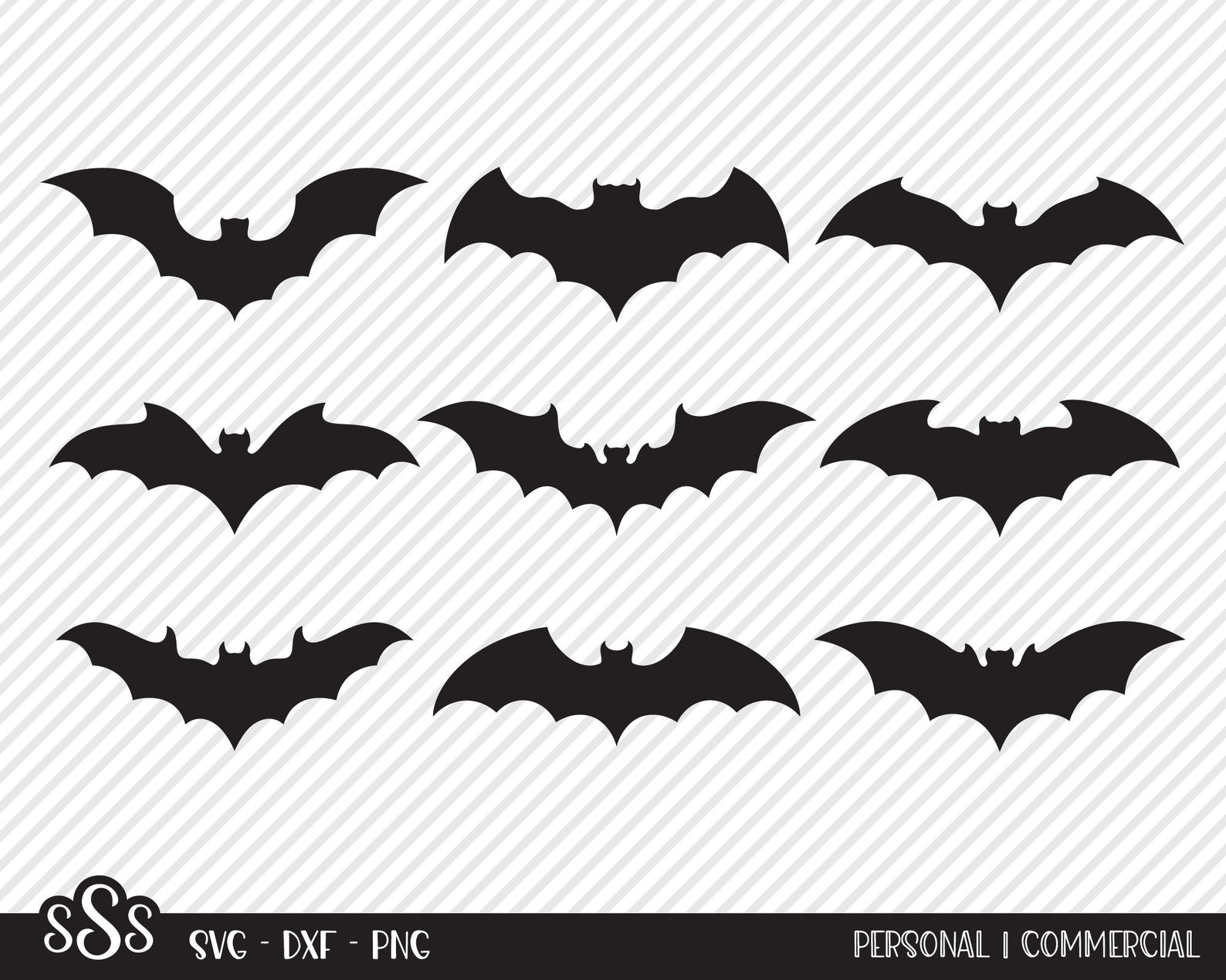 Vampire Bat Bundle SVG, Cut File, Halloween Shirt Design Assets, Spooky ...