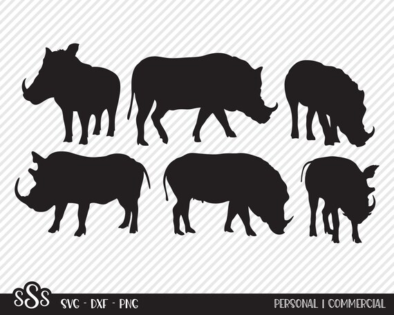 Warthog Bundle SVG Cut File Wildlife Shirt Design Assets | Etsy