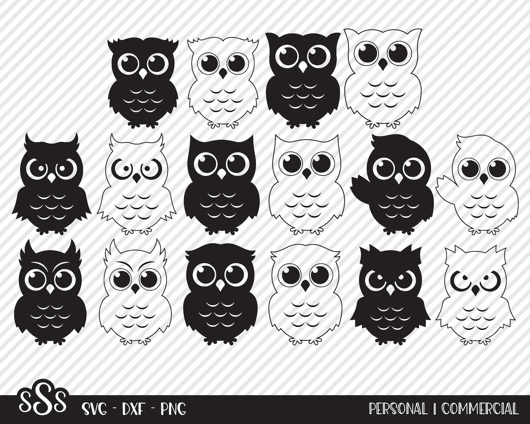 Owl Bundle SVG, Cut File, Halloween Shirt Design, Owl Emoji, Spooky ...