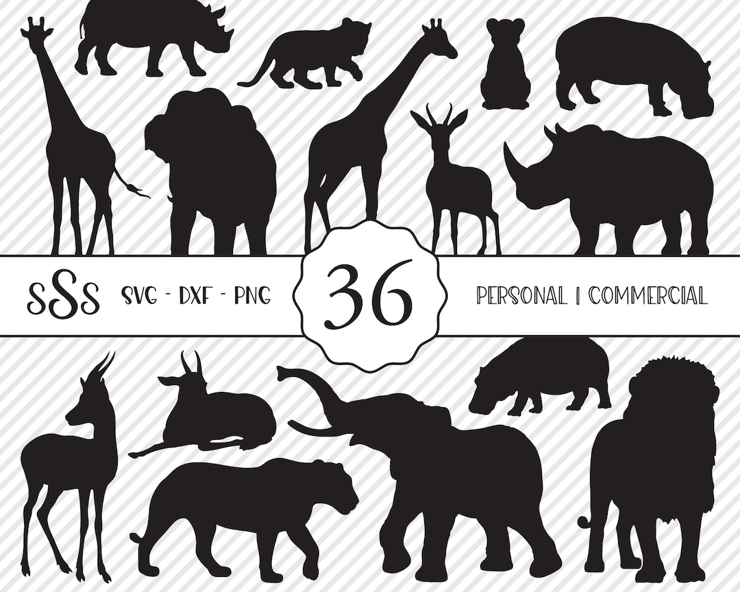 Safari Animal Bundle SVG, Cut File, Zoo Shirt Design Assets, African ...