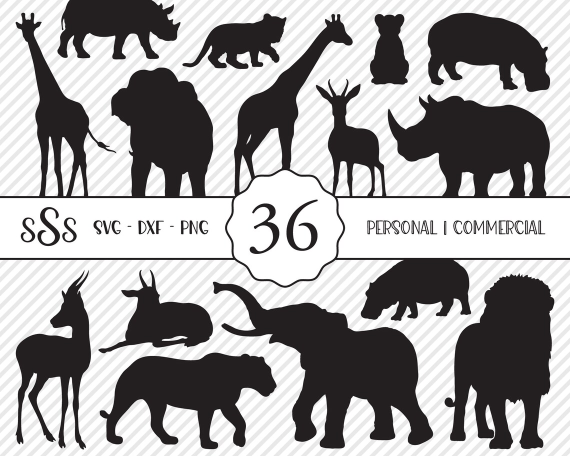 Safari Animal Bundle SVG, Cut File, Zoo Shirt Design Assets, African ...