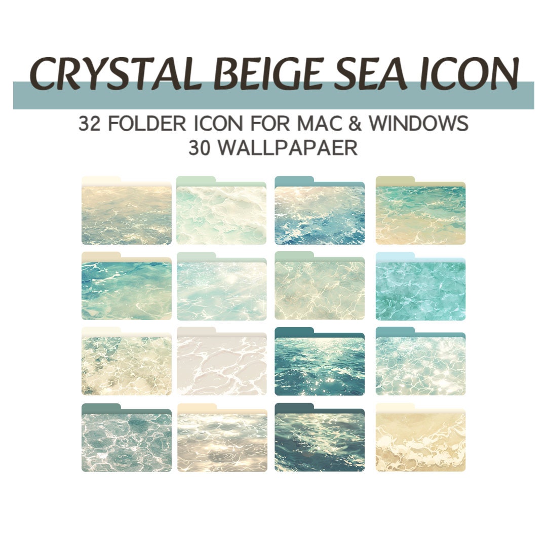 Crystal Beige Sea Folder Icon and Wallpaper Bundle, Ico for Windows ...