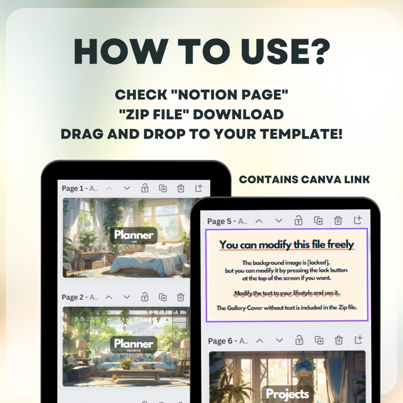 Notion Customization Bundle, Natural Blue, Includes Notion Covers ...