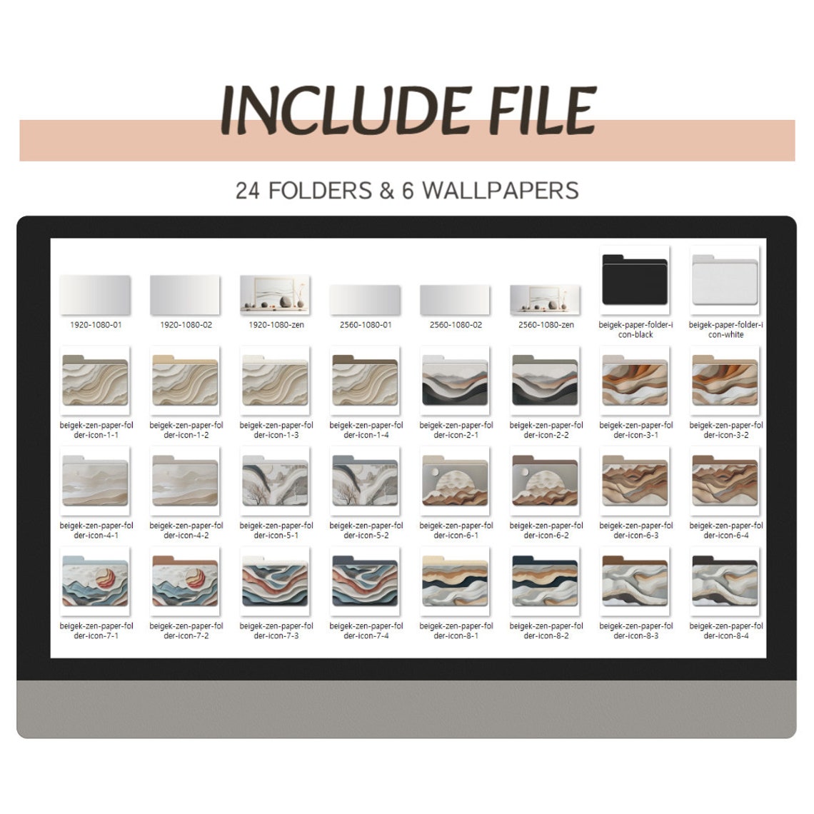 Zen Paper Style Folder Icon for Mac and Windows, Png Ico, Macbook ...