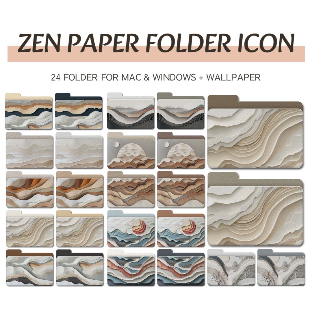 Zen Paper Style Folder Icon for Mac and Windows, Png Ico, Macbook ...