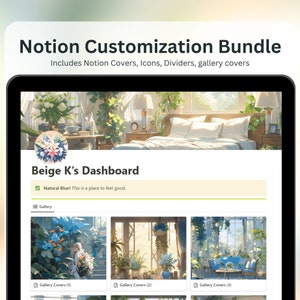 Notion Customization Bundle, Natural Blue, Includes Notion Covers ...