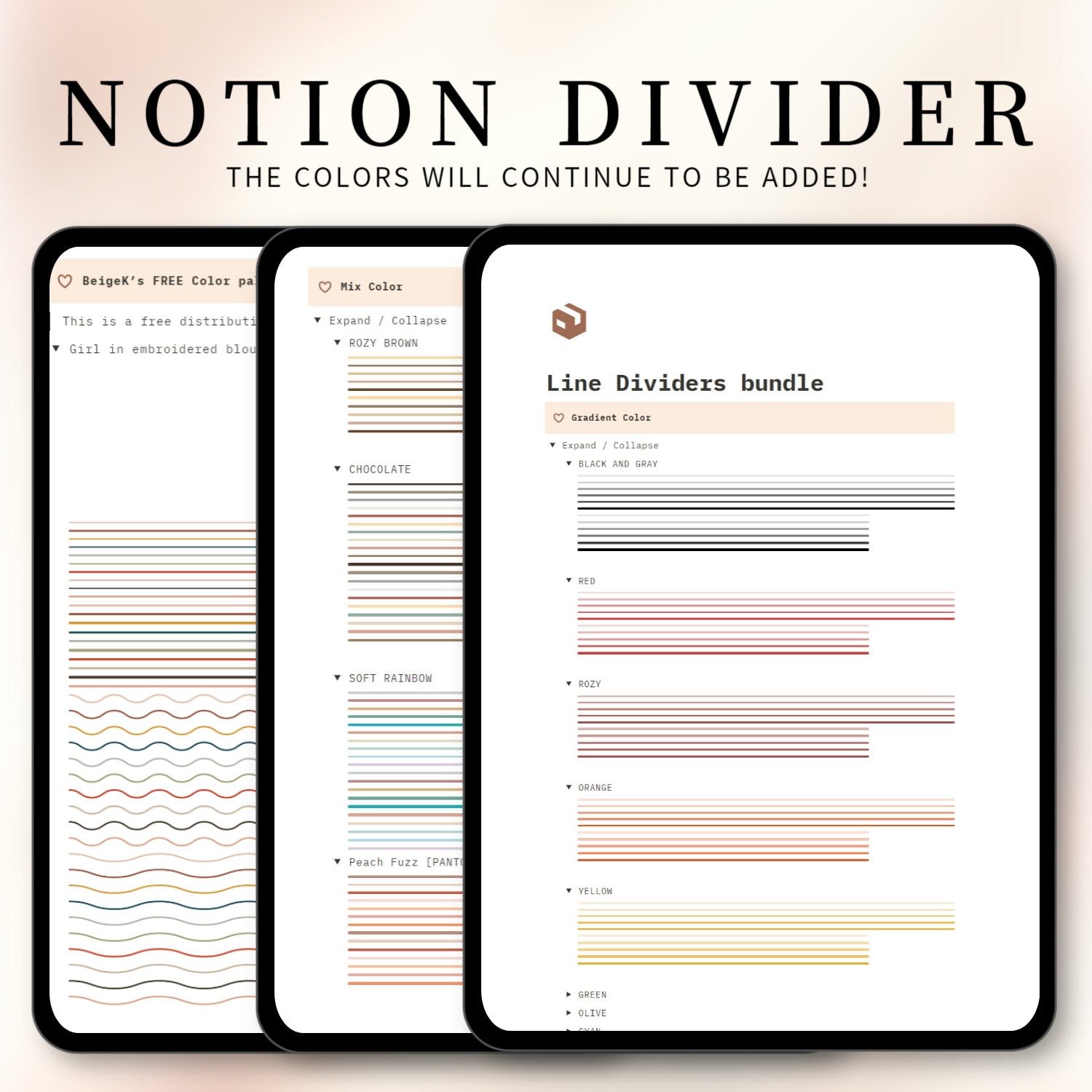Simple Line Notion Dividers Collection, Dashboard Decoration, Making Notion Aesthetic Planner ...
