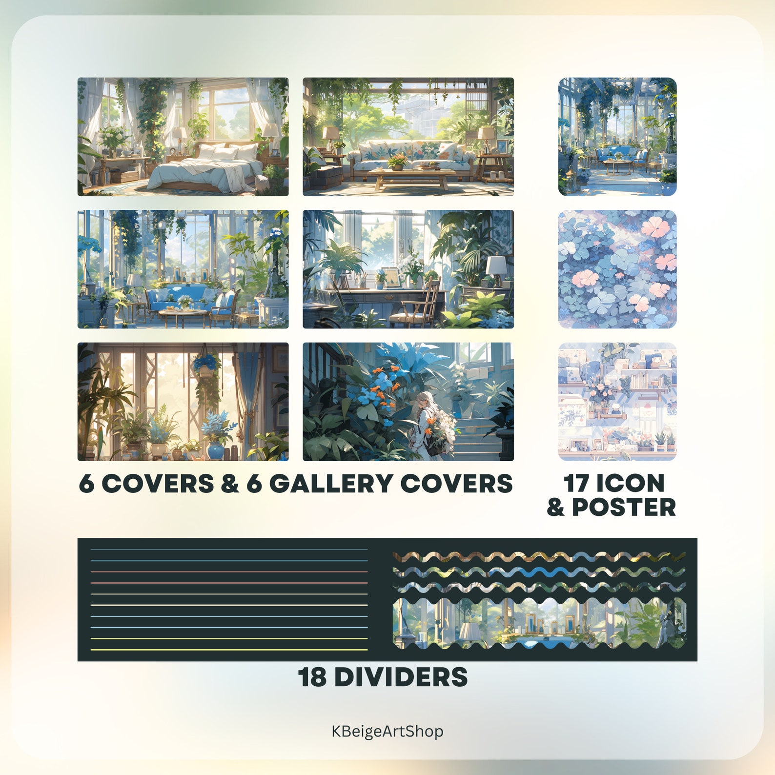 Notion Customization Bundle, Natural Blue, Includes Notion Covers ...