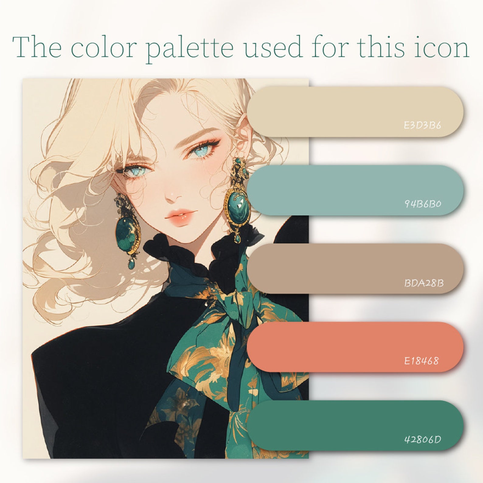 Vintage Boho Color Folder Icon Pack, Green Beige Ivory Coral Blue Decor ...