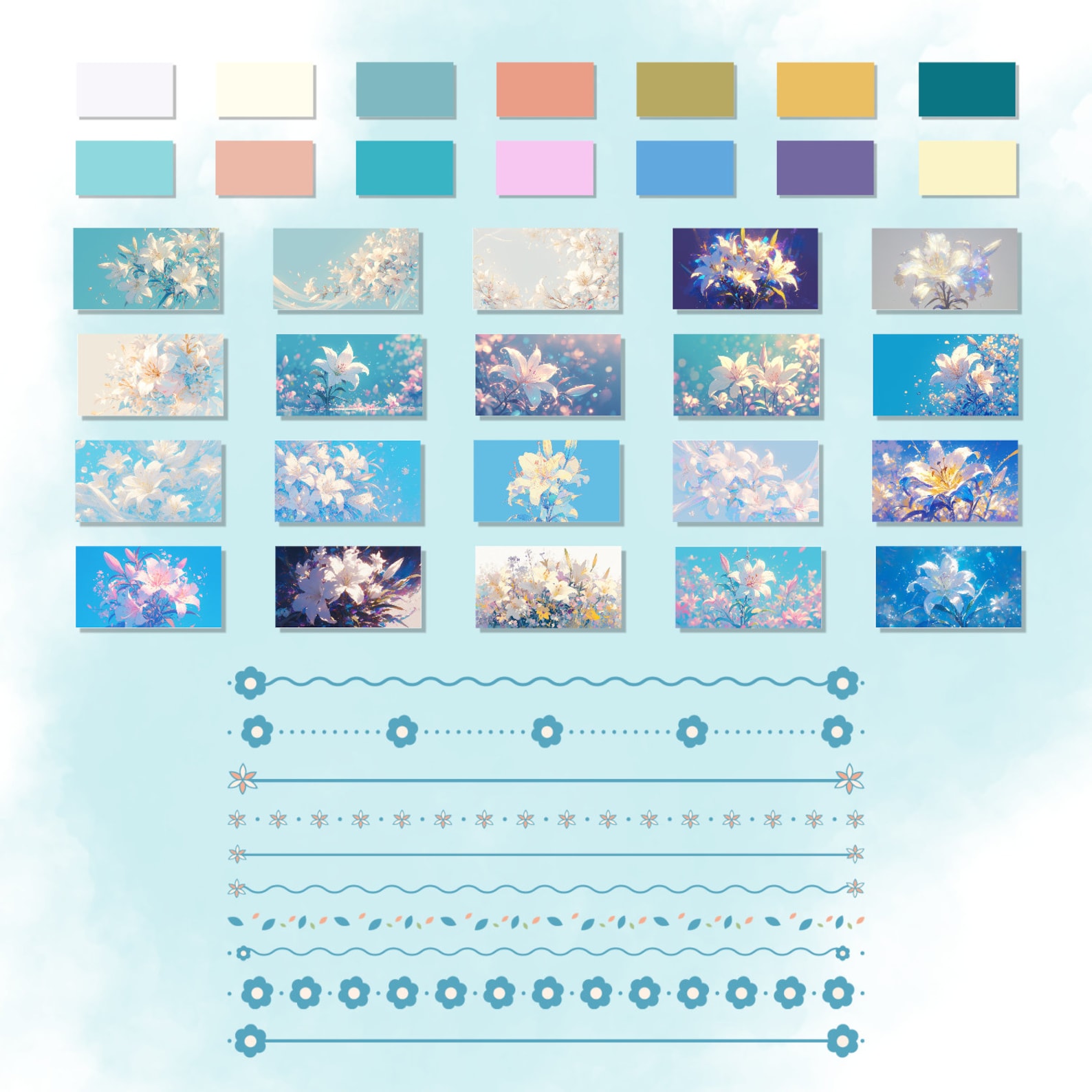 Notion Custom Package With Summer Lily Flower Theme, Notion Templete ...