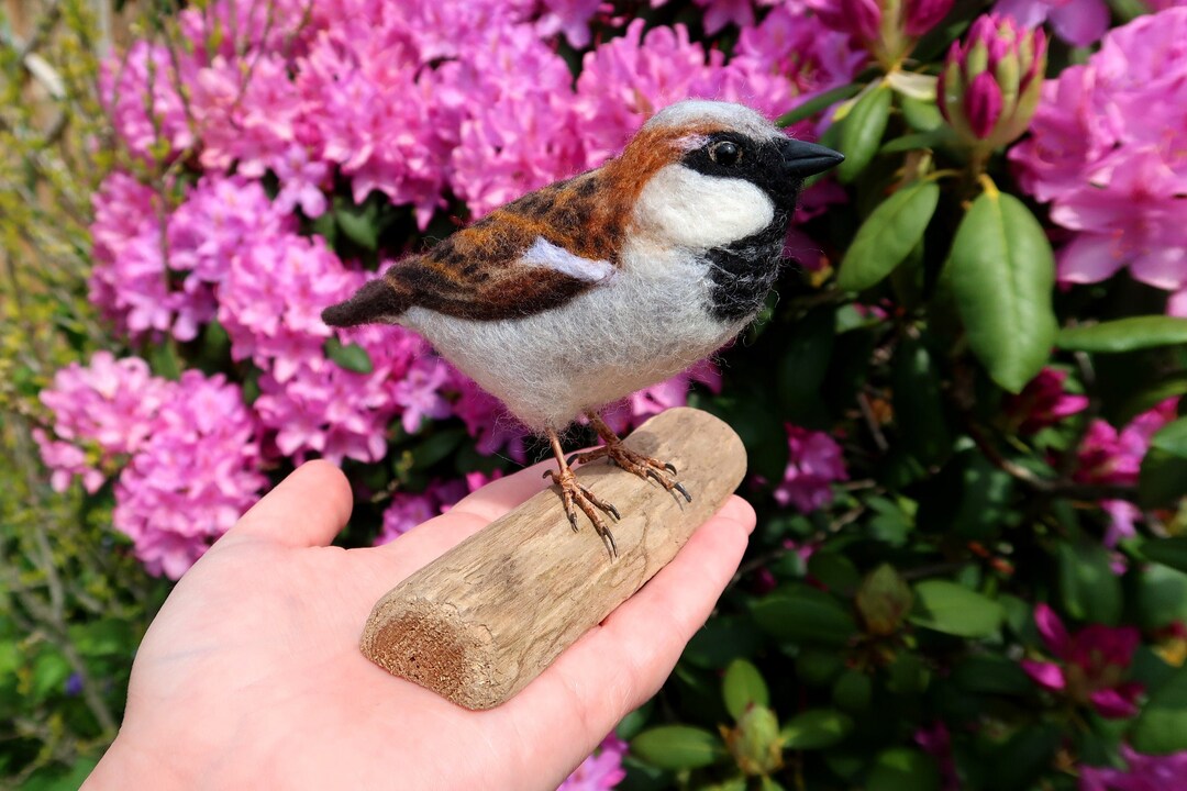 Needle Felted Sparrow, Sparrow Ornament, Felt Art, Felted Bird, Felt ...