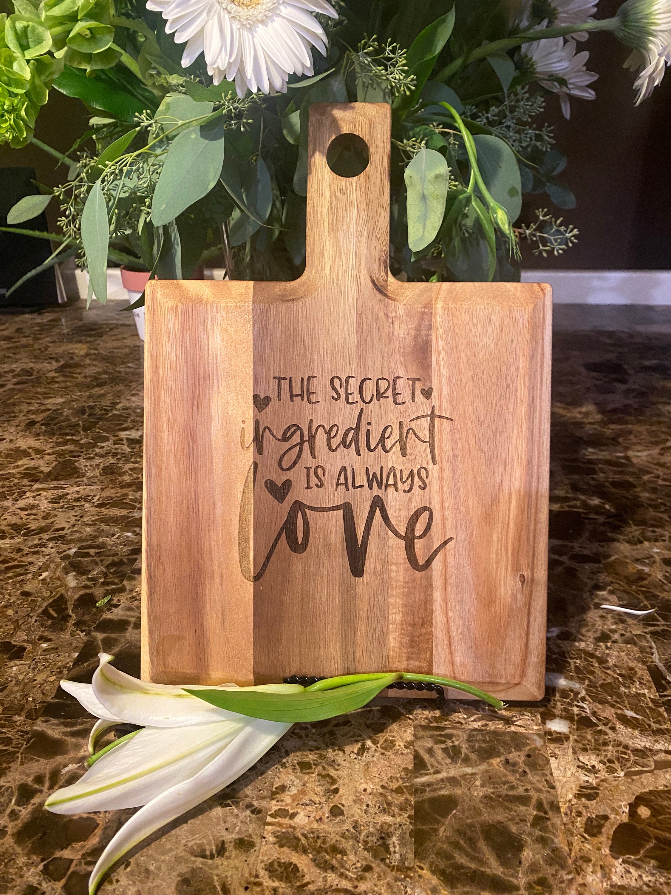 Engraved Recipe Board, Acacia Wood Cutting Boards, Handwritten Recipe ...