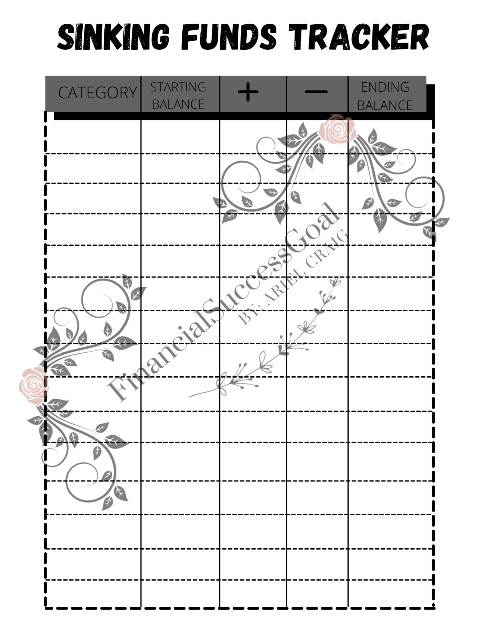 Sinking Funds Tracker, Letter Size, Financial Planner, Personal Budget ...