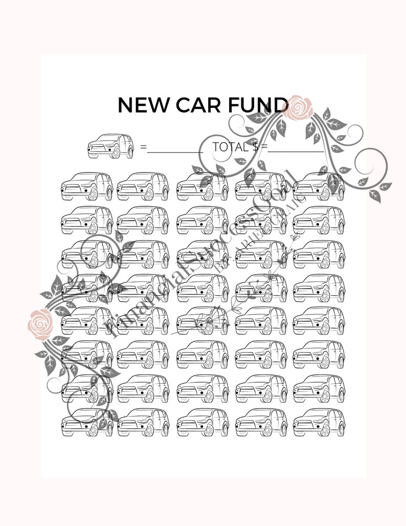 New Car Fund, Letter Size, Sinking Funds Budget, Sinking Funds, Sinking ...