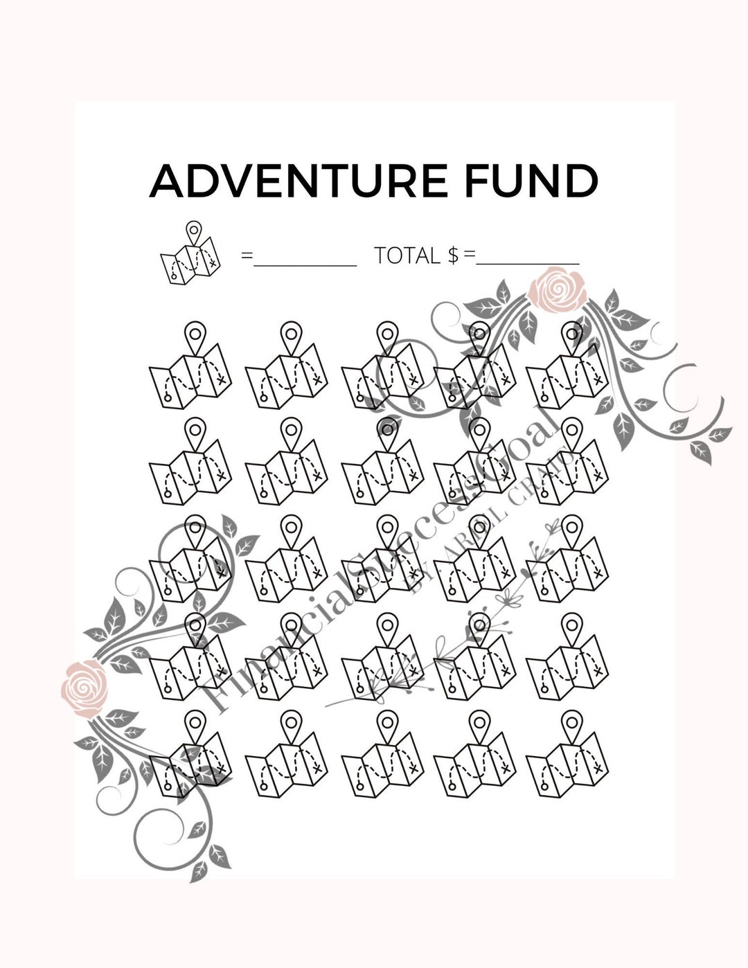 Adventure Fund Tracker Letter Size Travel Fund Adventure - Etsy