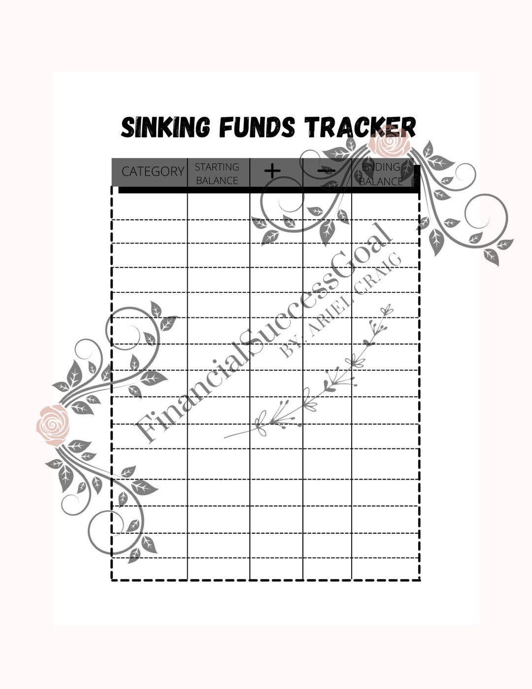 Sinking Funds Tracker, Letter Size, Financial Planner, Personal Budget ...