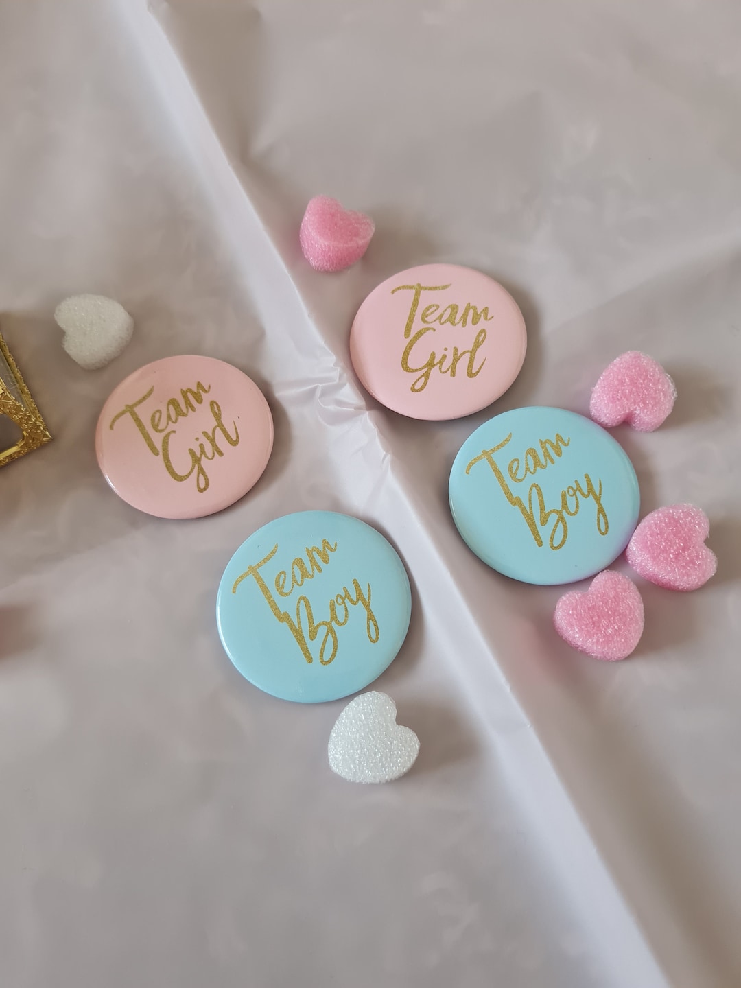 Gender Reveal Buttons Blue Pink Pinback Button Badge Baby - Etsy