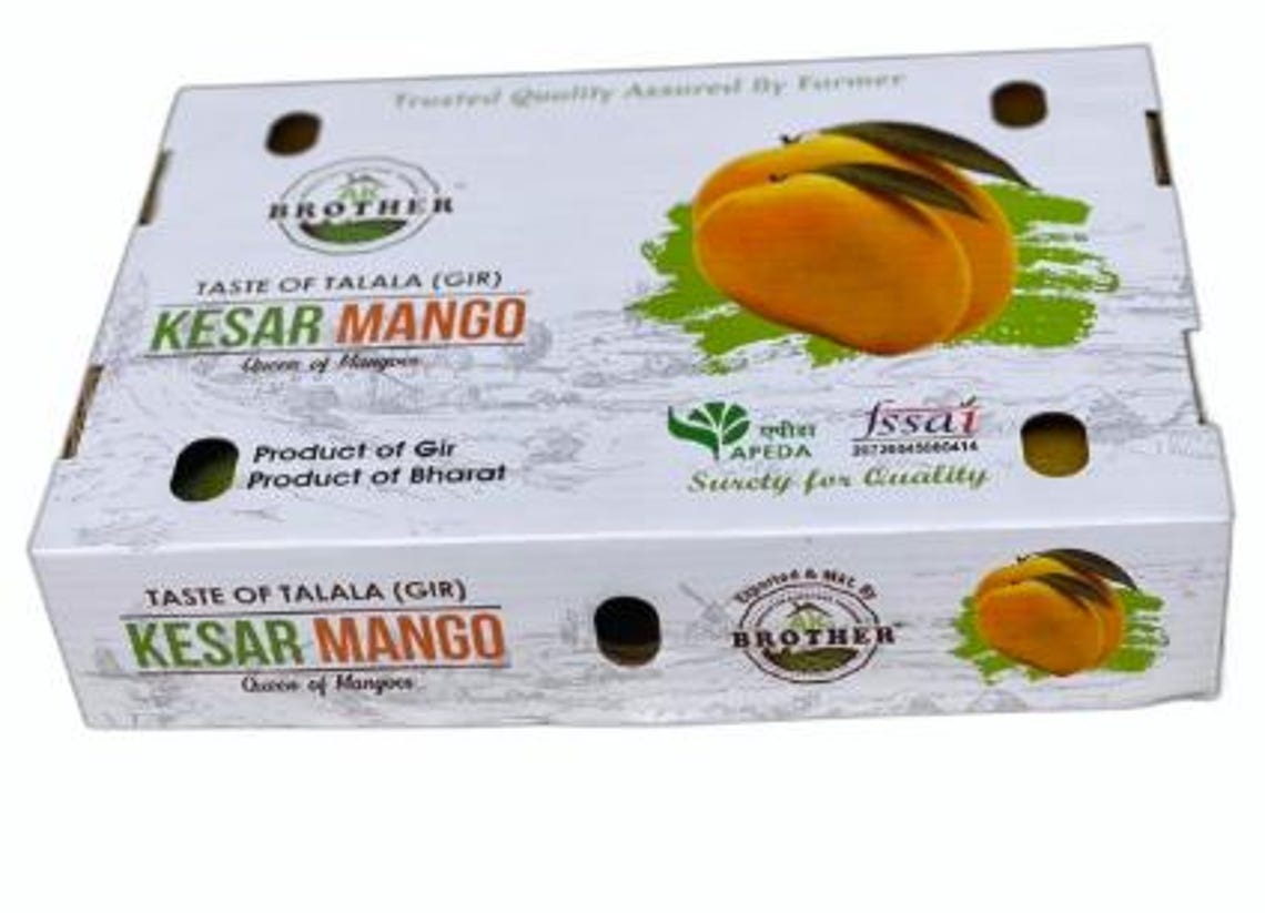 Fresh Kesar Mangoes: Indian Alphonso Mangoes, Box of 6 - Etsy UK