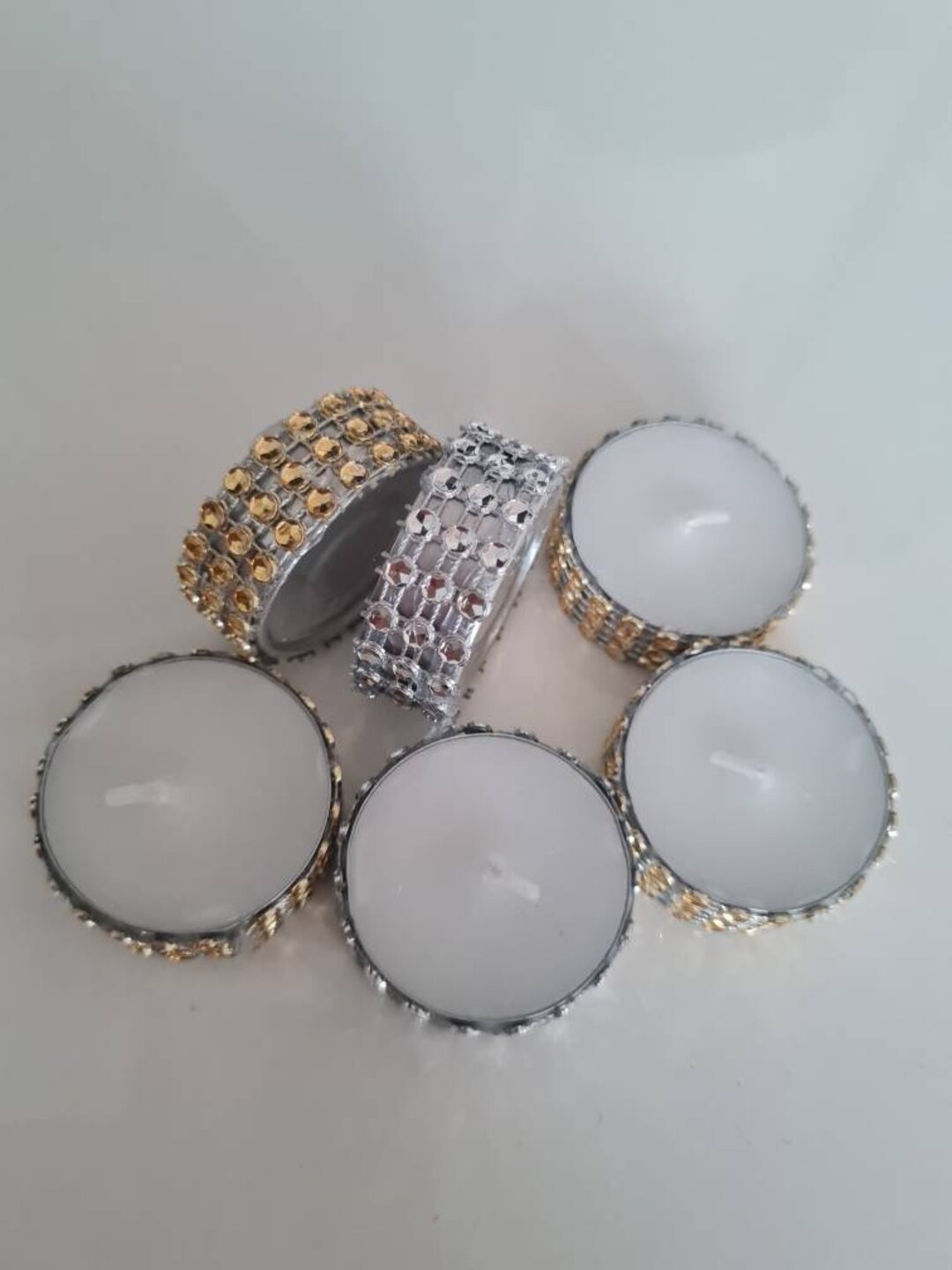 Handmade Rhinestone Tea Light Candles: Diwali Diyas Home Decor - Etsy UK