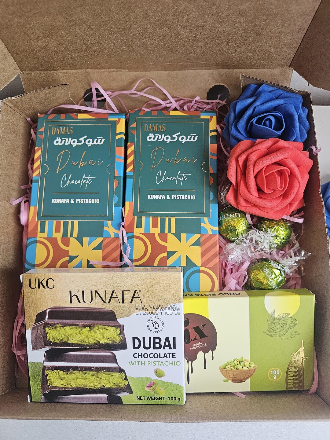 Luxury Dubai Chocolate Bar Hamper: Pistachio, Kunafa, Trending Gift - Etsy