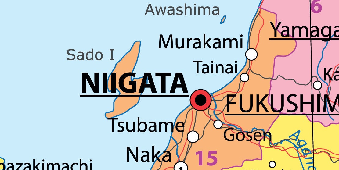 Political Map of Japan Adobe Illustrator PDF: Vector | Etsy