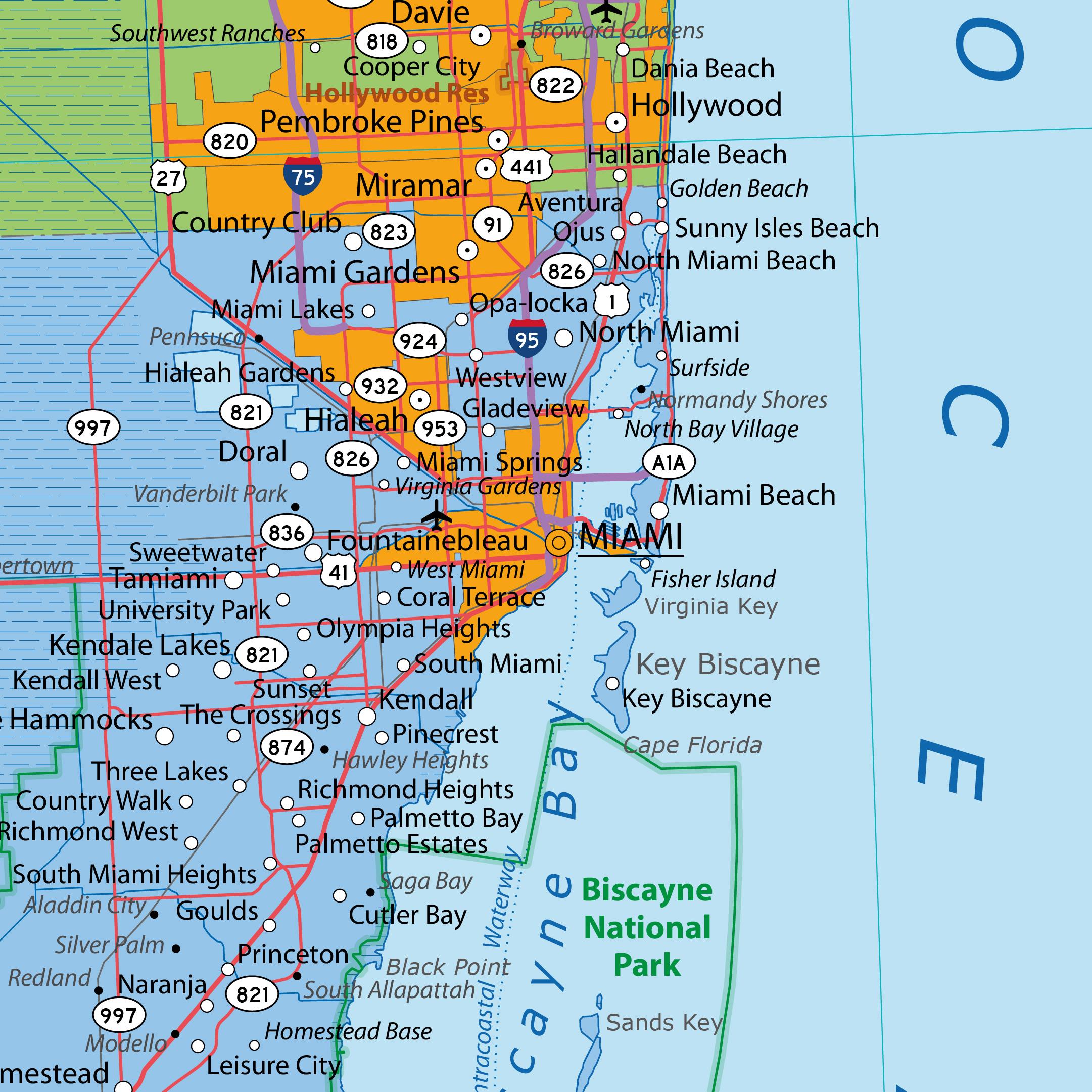 Political Map of Florida (adobe Illustrator, PDF) - Etsy