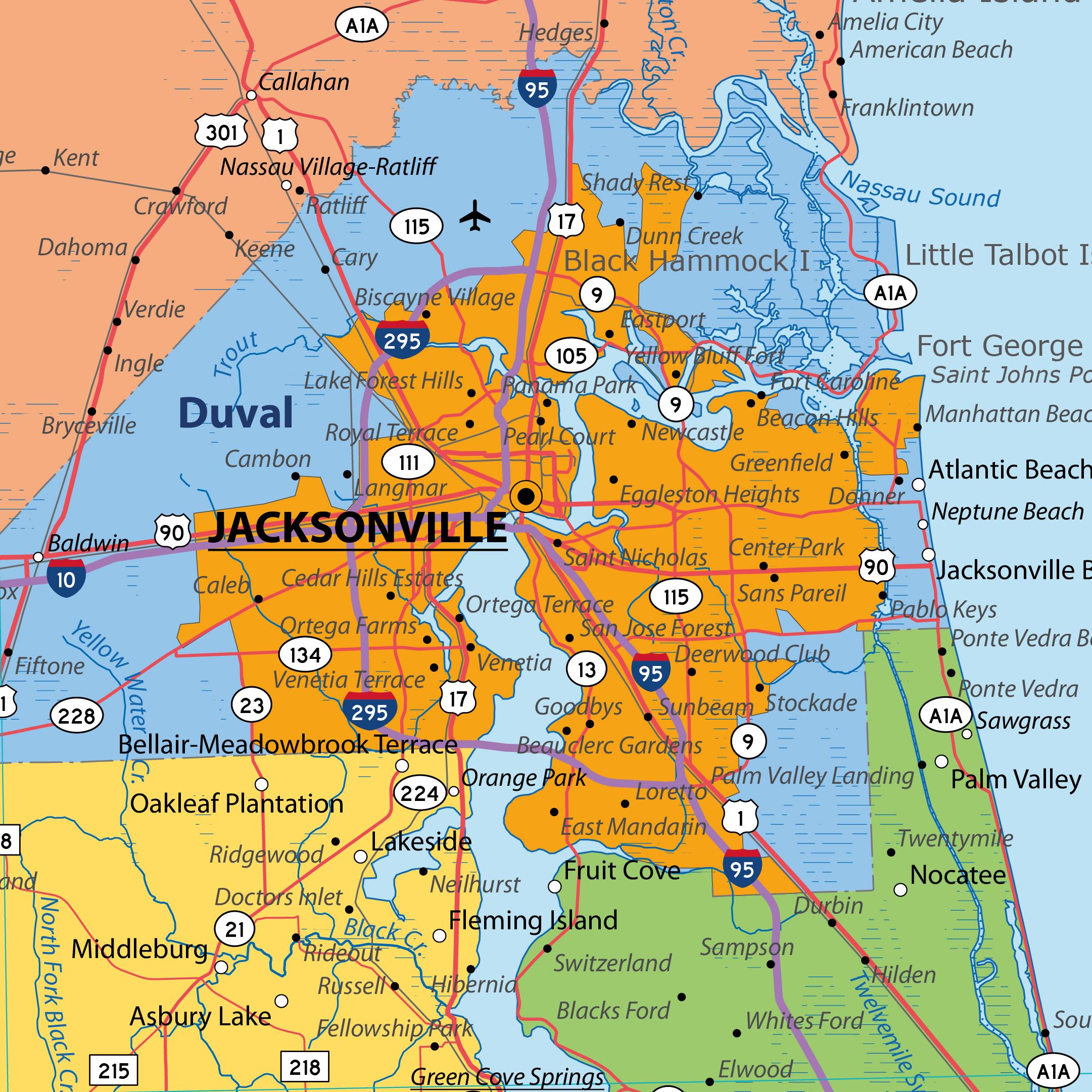 Political Map of Florida (adobe Illustrator, PDF) - Etsy