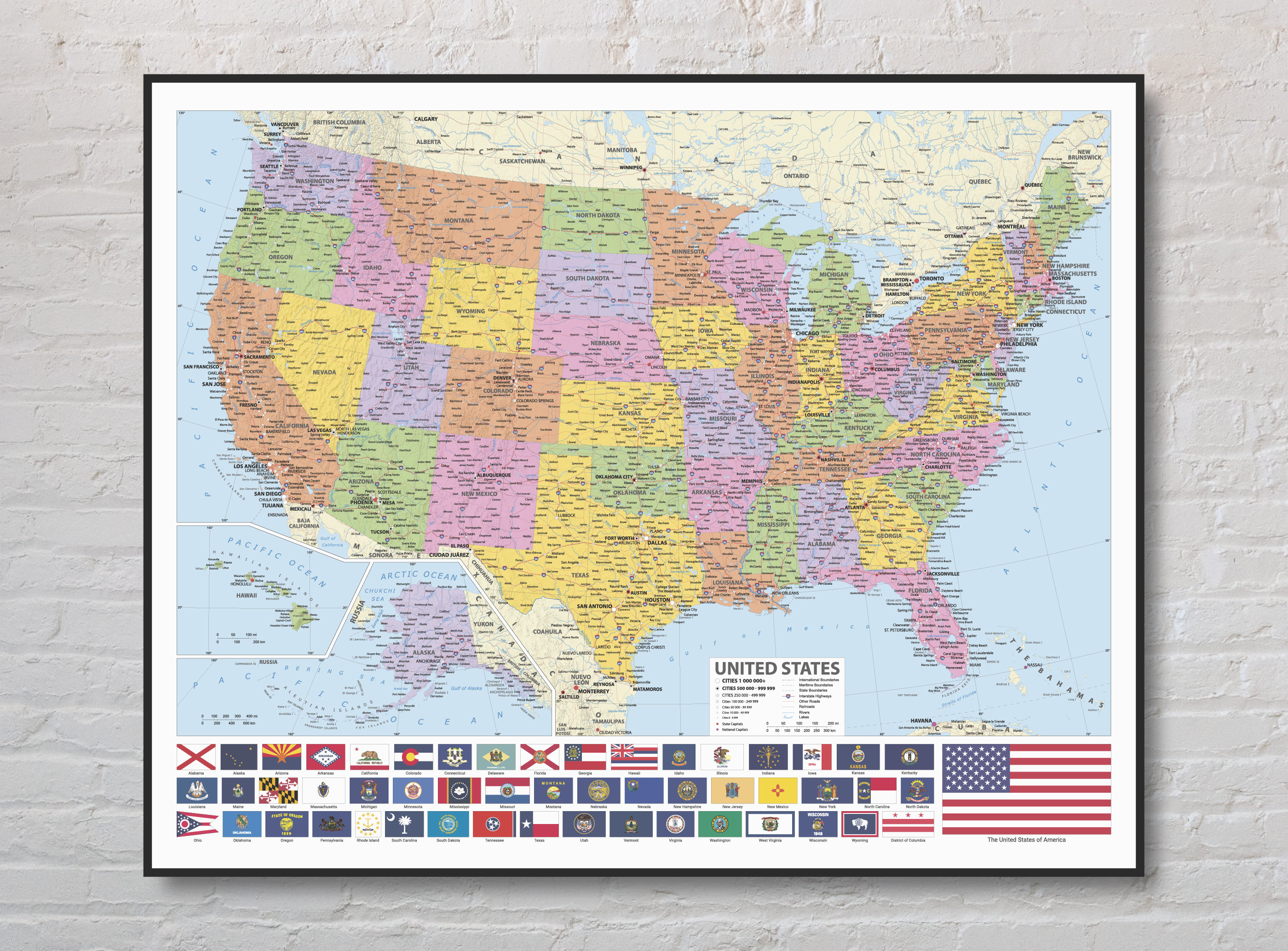US Wall Map PDF - Etsy
